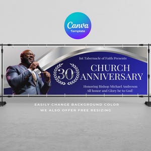 Church Anniversary Banner, Church Banner Template, Pastoral Anniversary ...