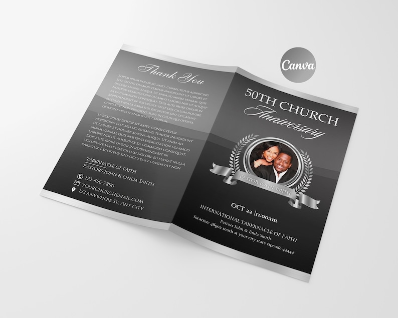 DIY Church Anniversary Program Template - Etsy