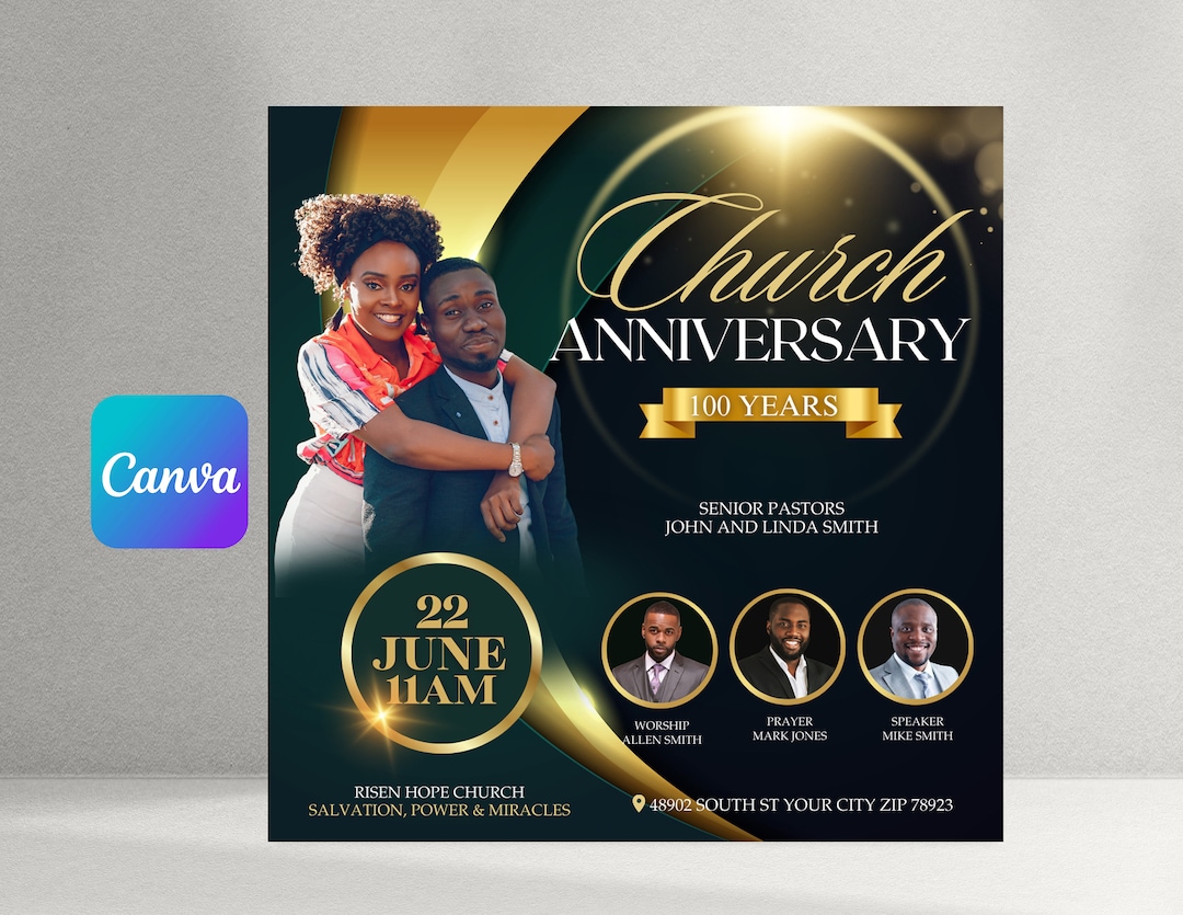 Church Anniversary Flyer, Church Flyer - Etsy