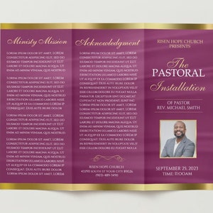 Pastoral Installation Program Trifold Brochure Template - Etsy