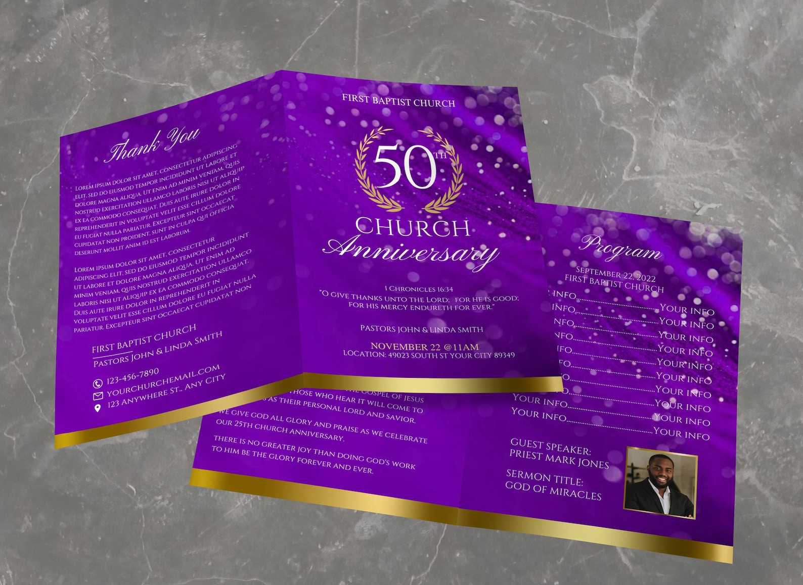 DIY Church Anniversary Program Template 2 Colors Included - Etsy