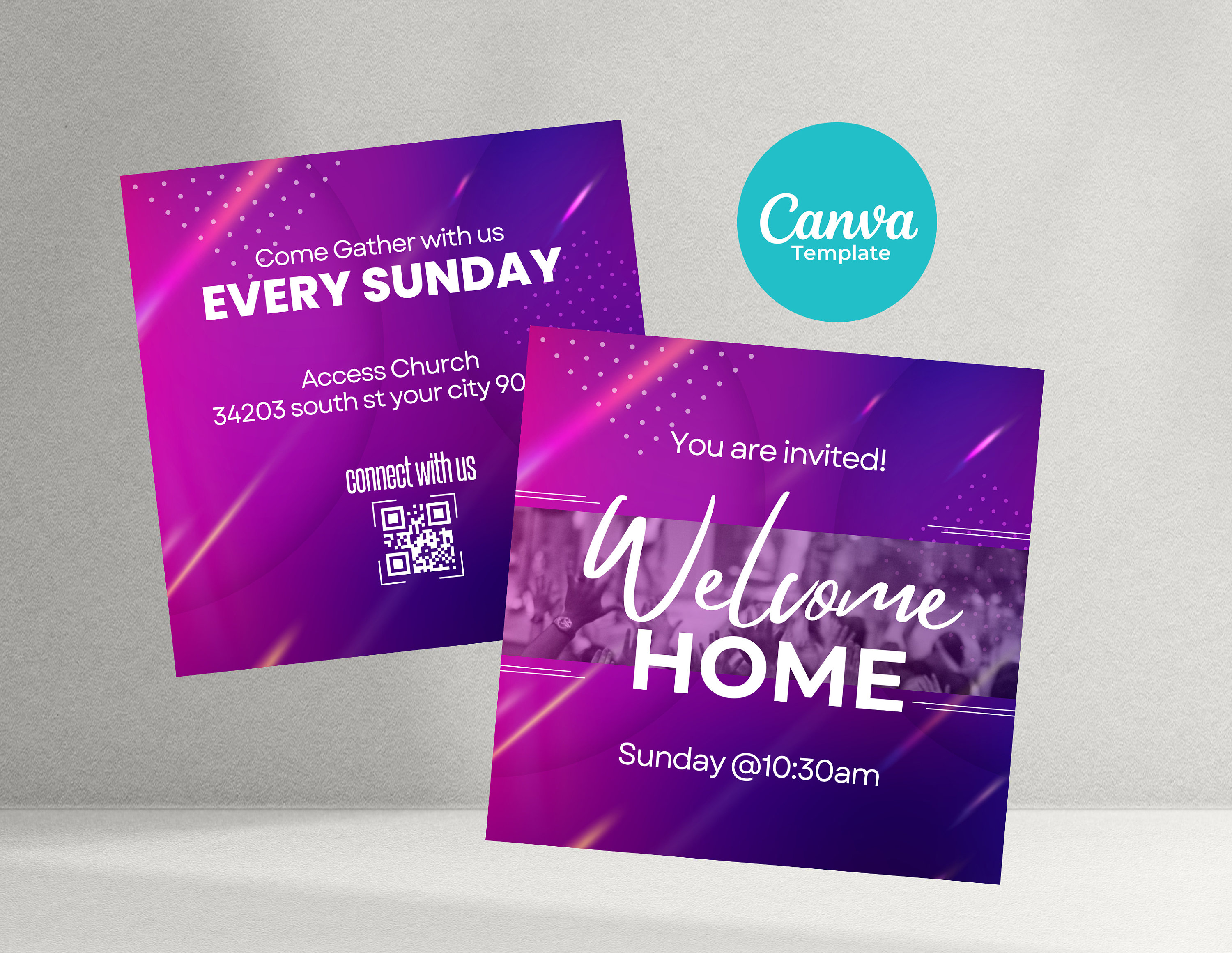 Church Invite Card Template - Etsy