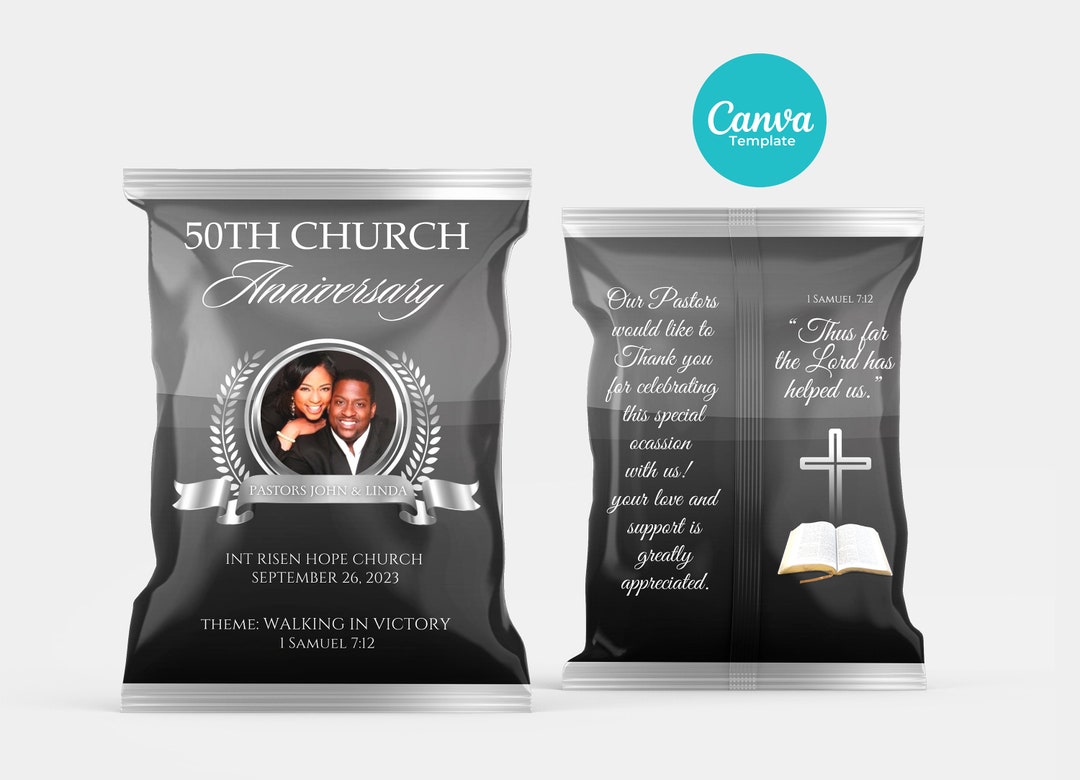 Church Anniversary Chip Bag Template - Etsy