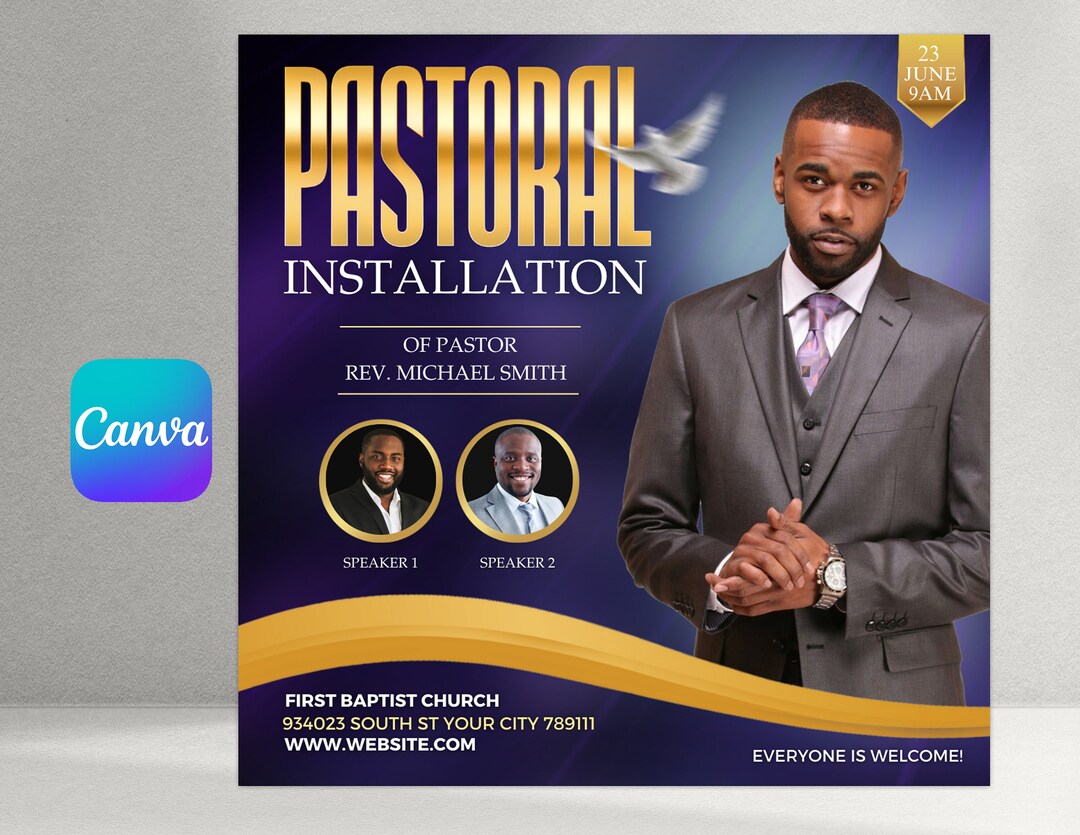 Pastoral Installation Church Flyer, Church Flyer - Etsy