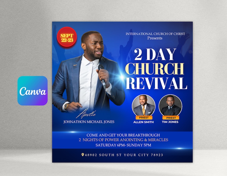 Church Flyer, Church Revival Flyer - Etsy