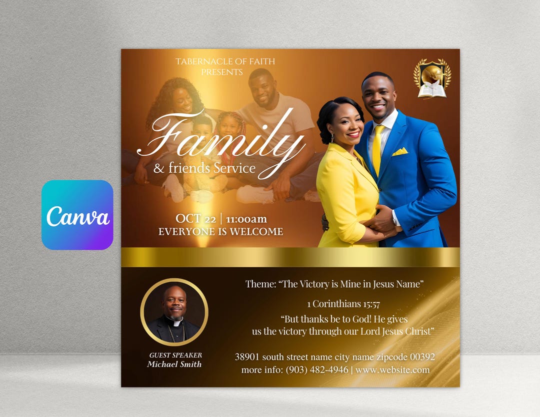 Family and Friends Day Church Flyer - Etsy