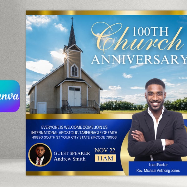 Church Anniversary Flyer 85x11 - Etsy