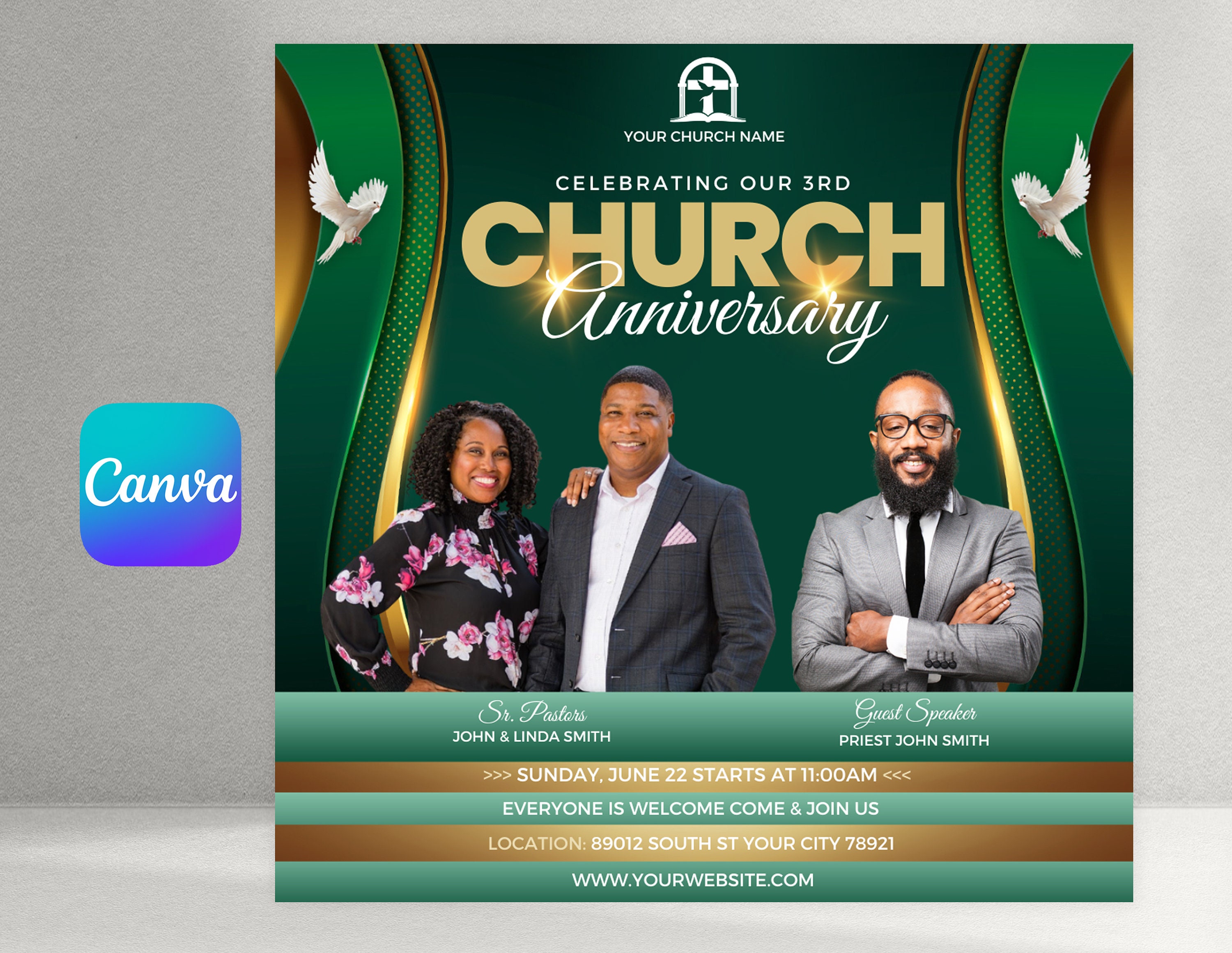 Church Anniversary Flyer - Etsy
