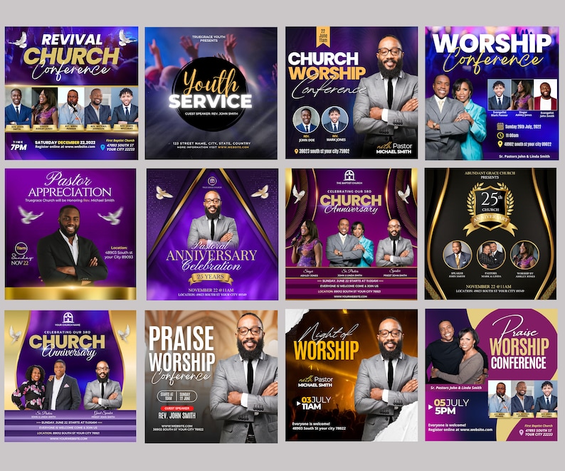 50 Church Flyers Bundle - Etsy