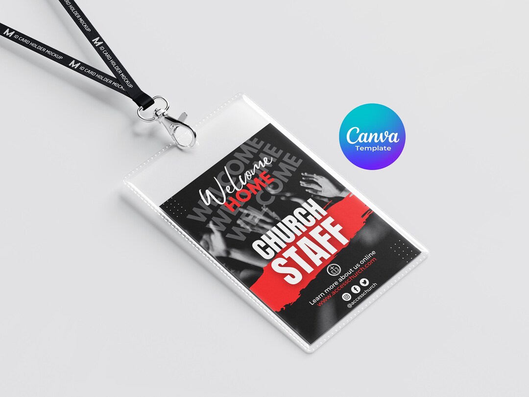 Church Staff Badge, Church Volunteer Badge, Church Badge Template - Etsy