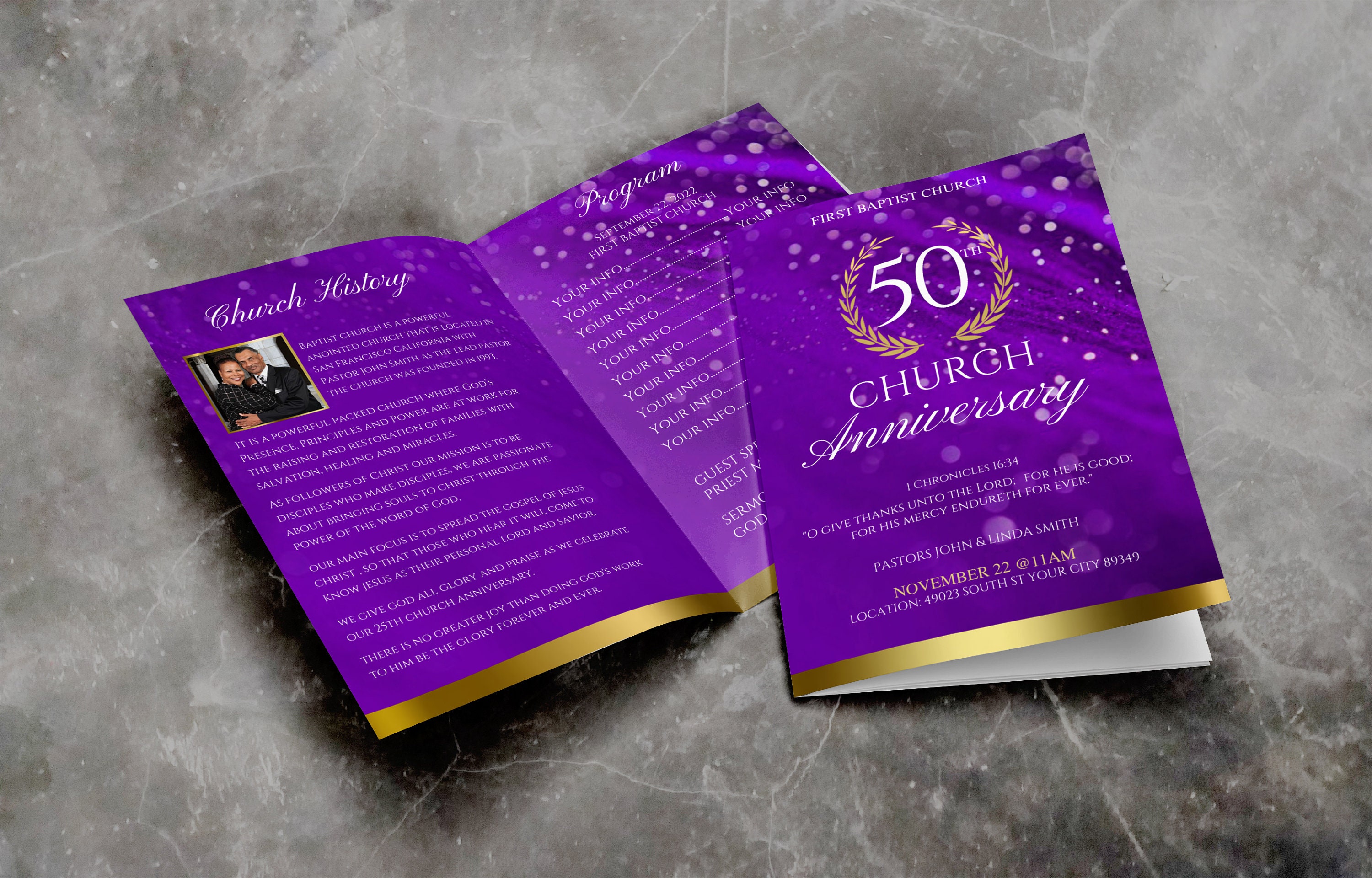 DIY Church Anniversary Program Template 2 Colors Included - Etsy
