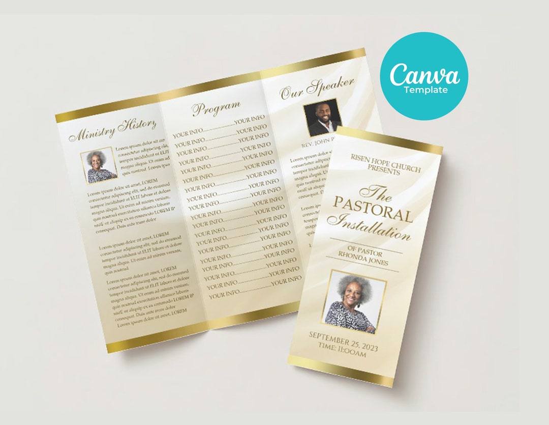 Pastoral Installation Program Trifold Brochure Template - Etsy
