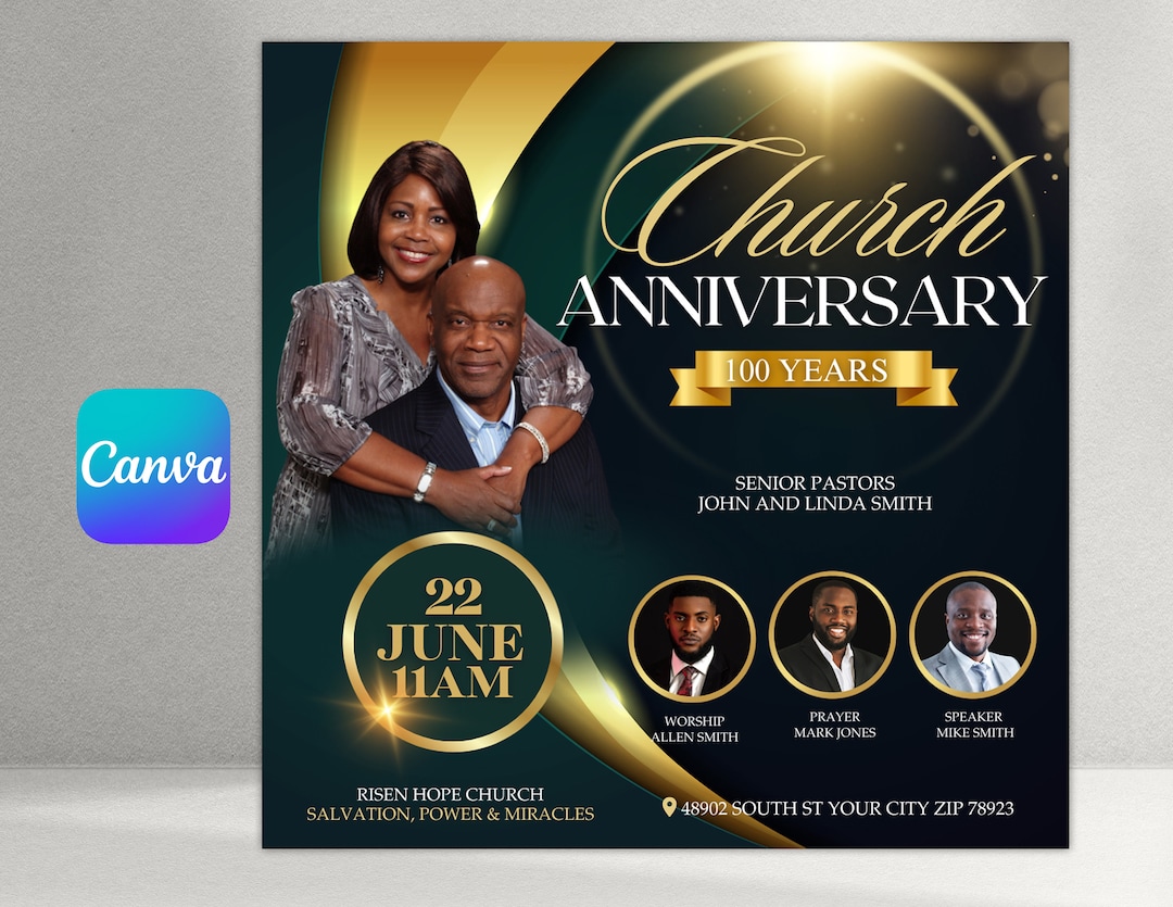 Church Anniversary Flyer Church Flyer - Etsy