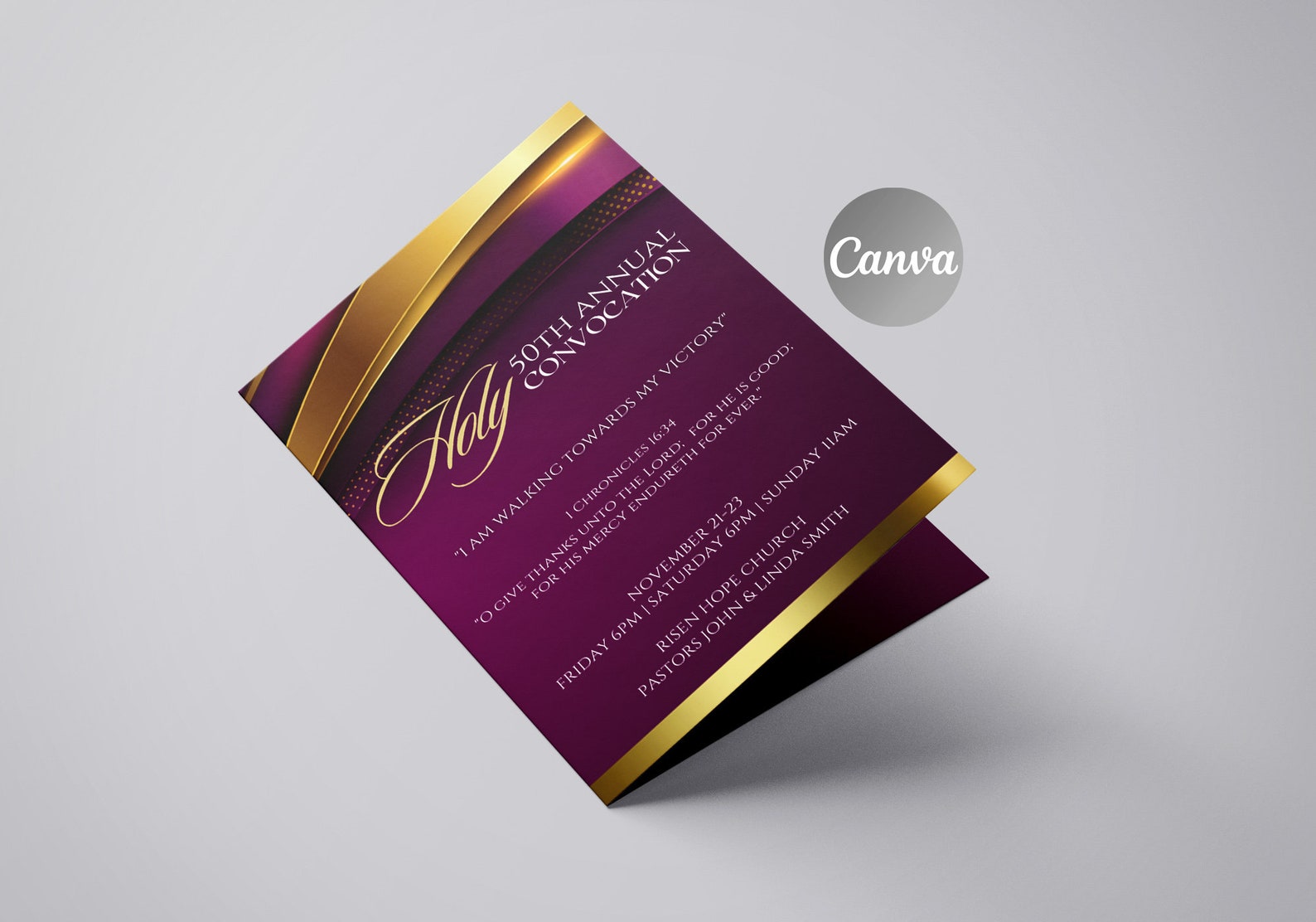 Holy Convocation Church Brochure, Holy Convocation Church Program - Etsy