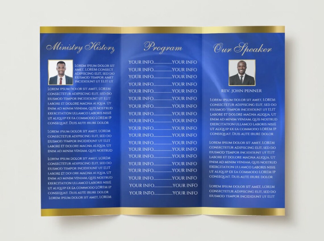 Pastoral Installation Program Trifold Brochure Template - Etsy