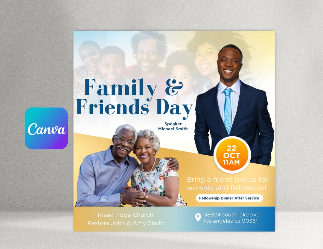 Family & Friends Day Church Flyer - Etsy