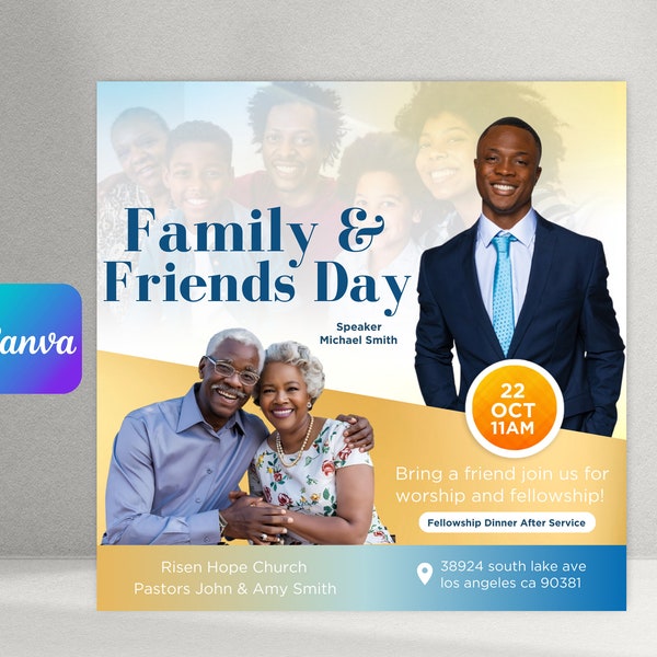Family & Friends Day Church Flyer - Etsy