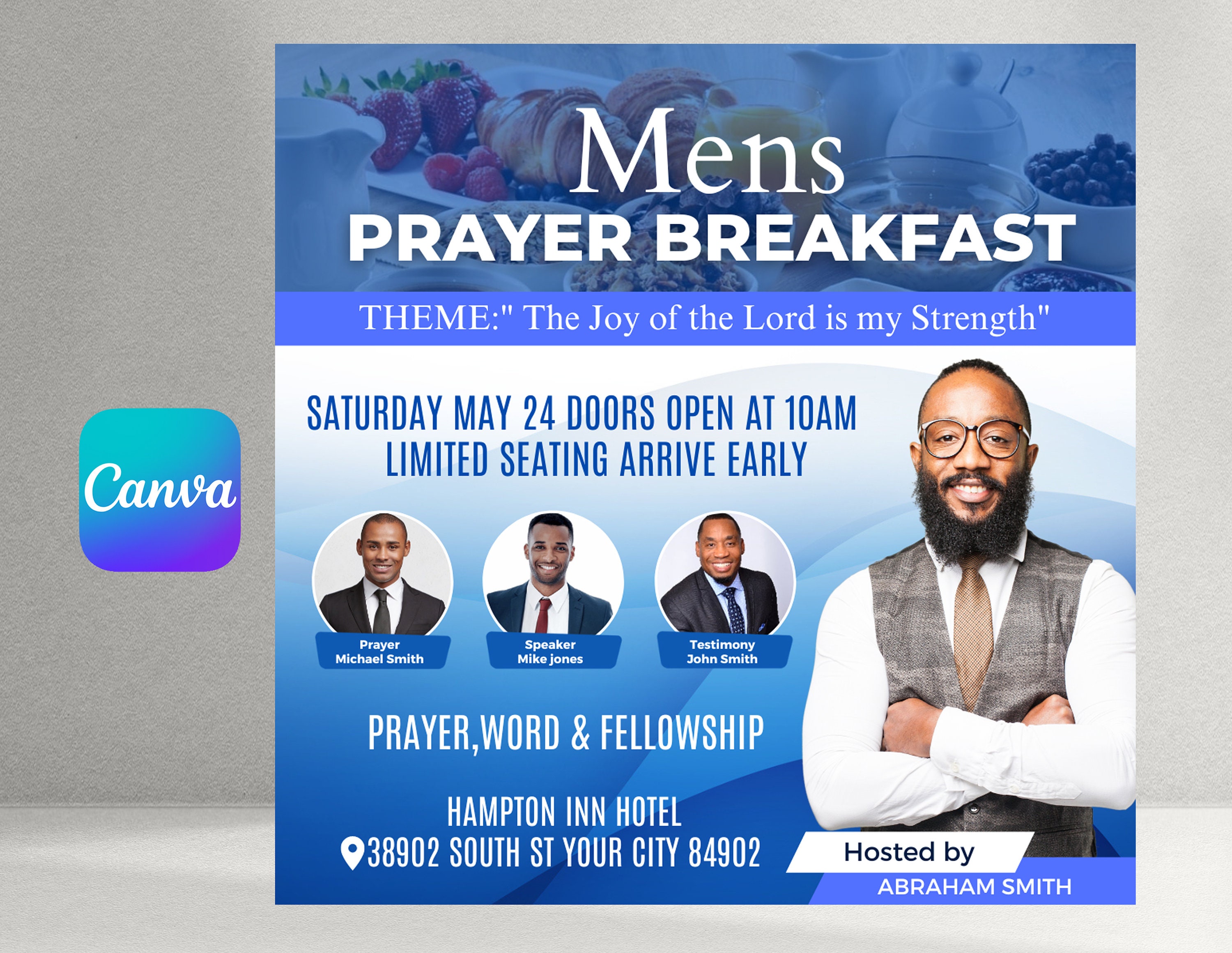Mens Prayer Breakfast Flyer - Etsy