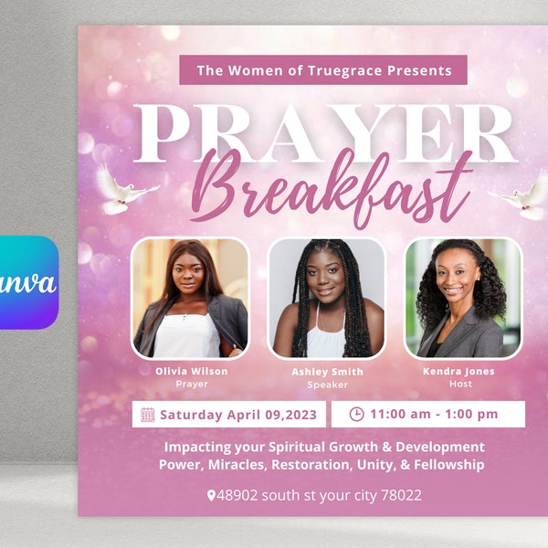 Prayer Breakfast Flyer Template - Etsy