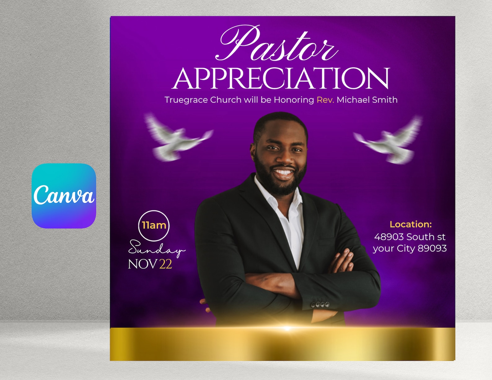 Pastor Appreciation Flyer Church Flyer 3 Colors Included - Etsy