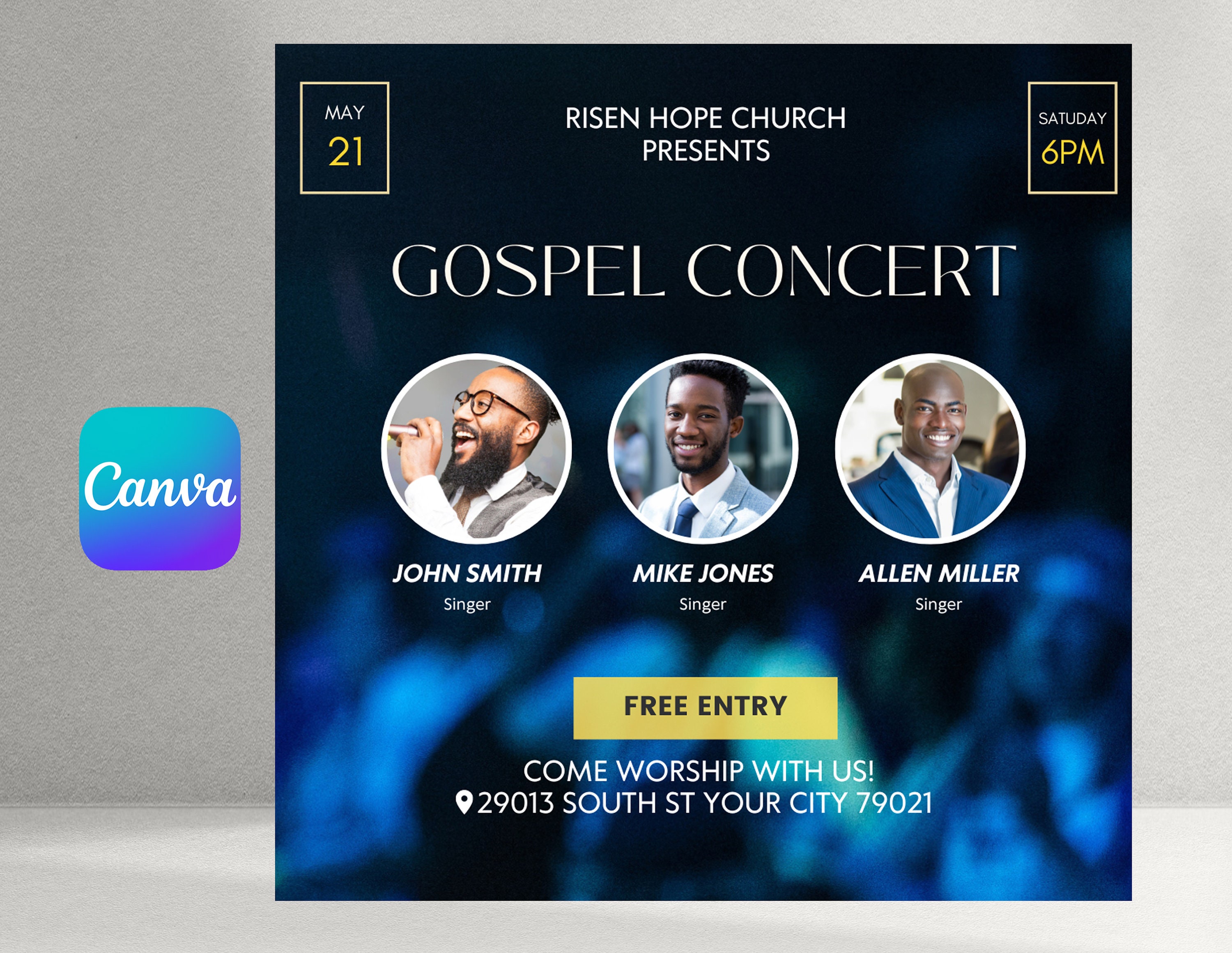 Church Concert Flyer, Church Flyer, Gospel Concert Flyer - Etsy
