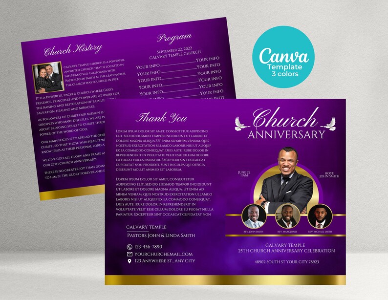 DIY Church Anniversary Program Template - Etsy