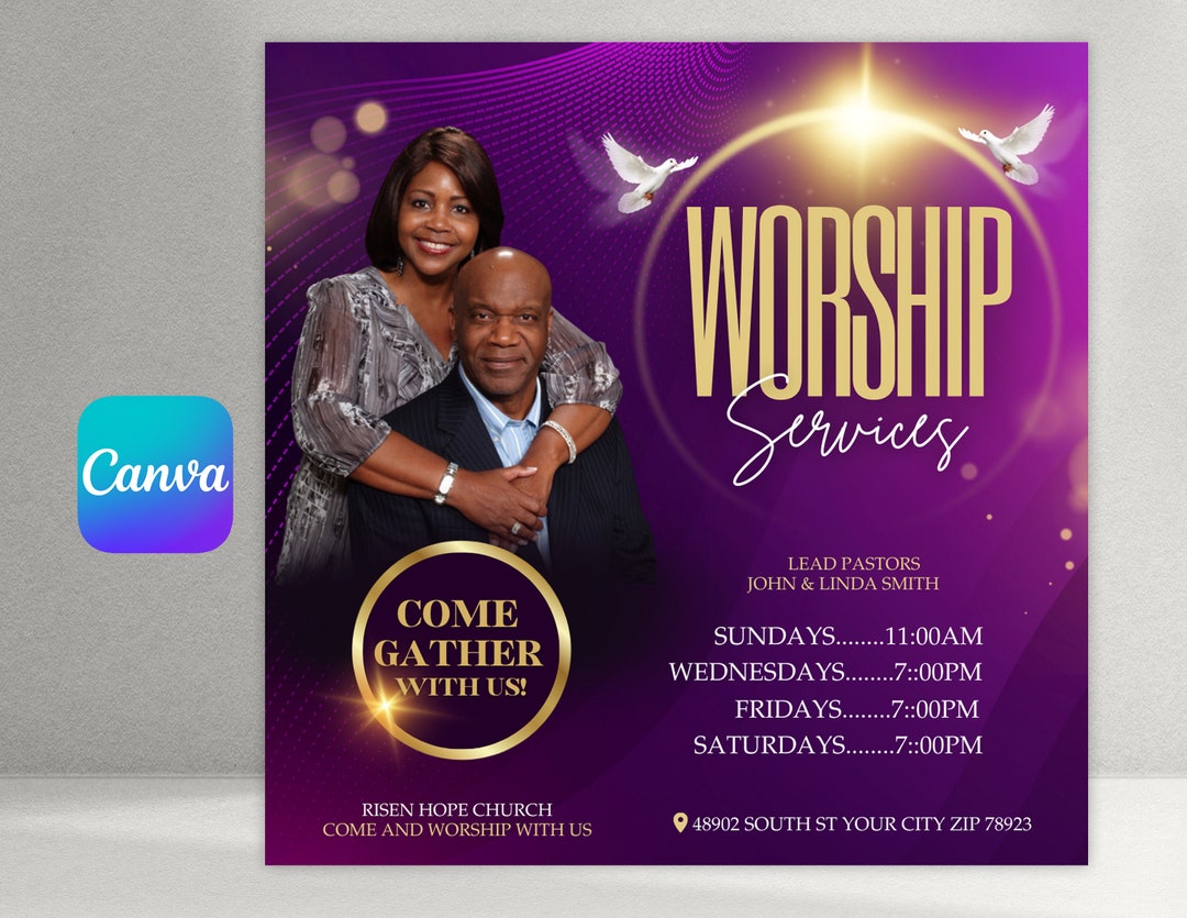 Church Flyer, Church Weekly Services Flyer - Etsy