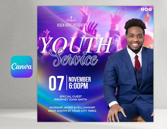 Youth Service Flyers Templates
