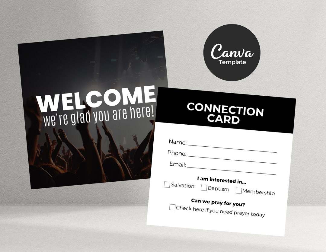 Church Connection Card, Church Welcome Card - Etsy
