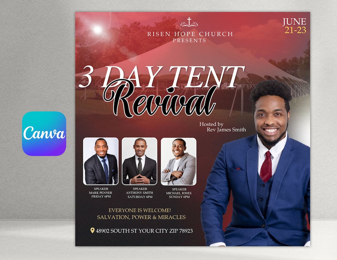 Church Tent Revival Flyer, Church Flyer - Etsy