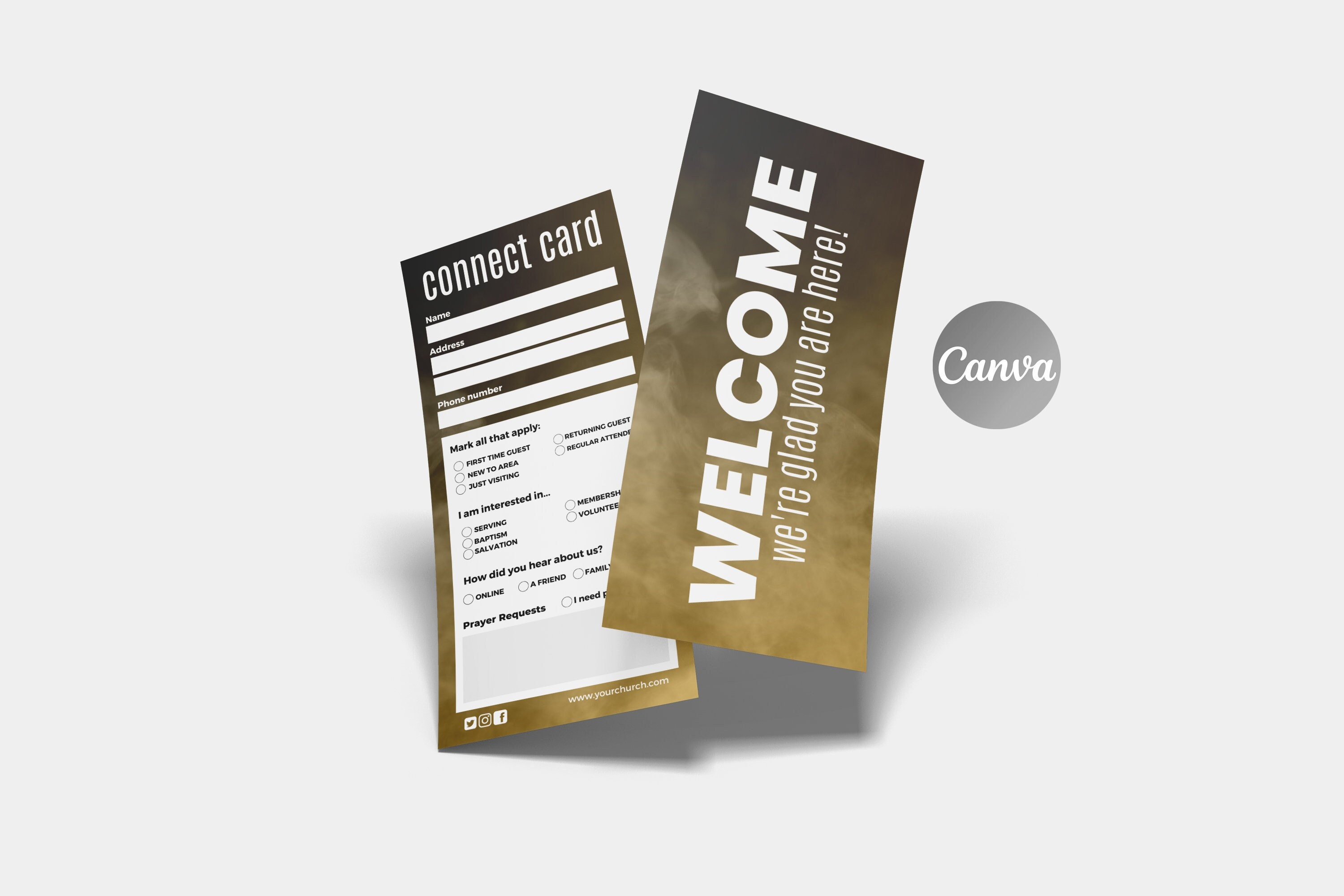 Church Connection Card Template, Church Welcome Card Template - Etsy