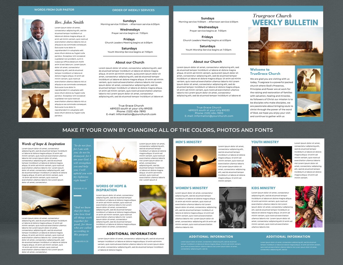 DIY Church Bulletin Template - Etsy