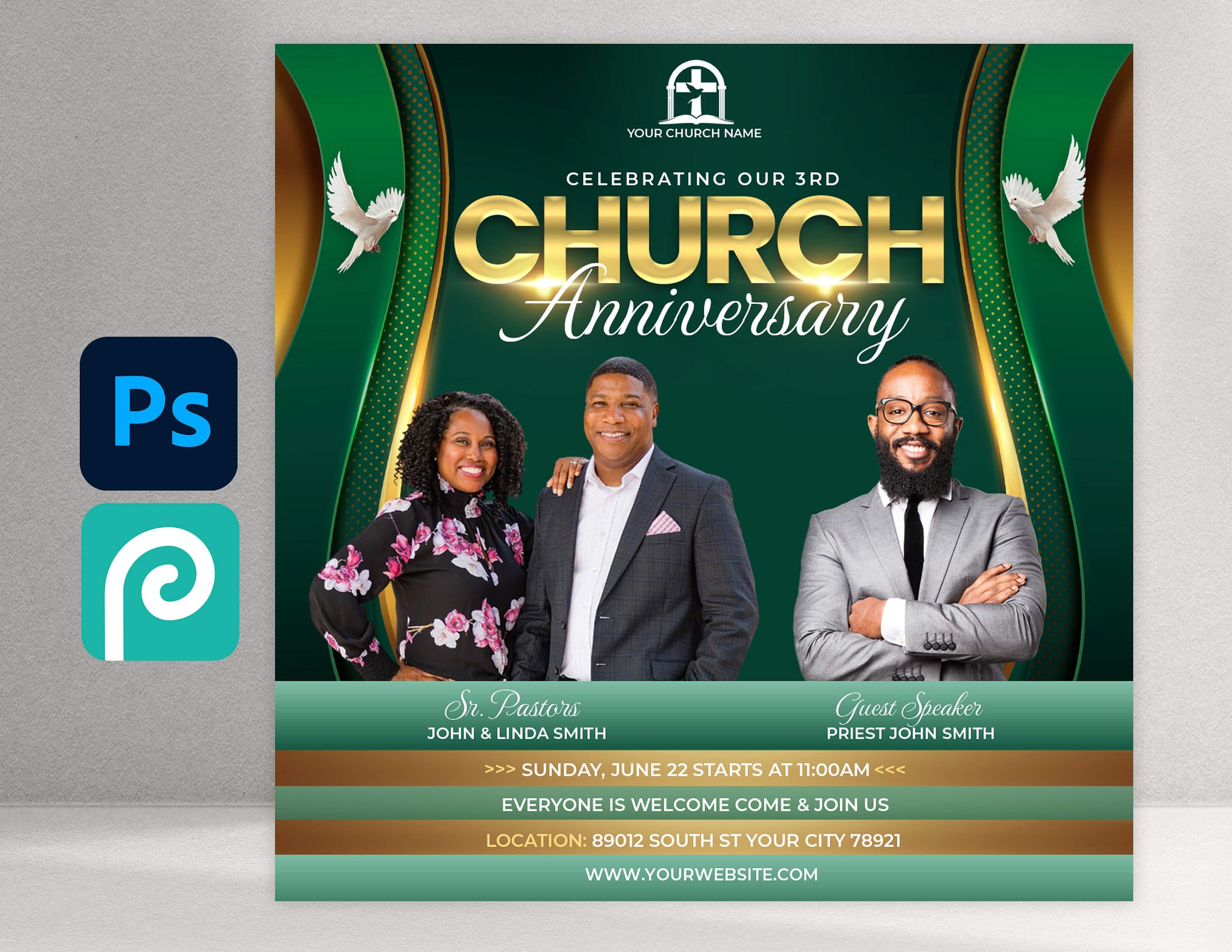 Church Anniversary Flyer - Etsy