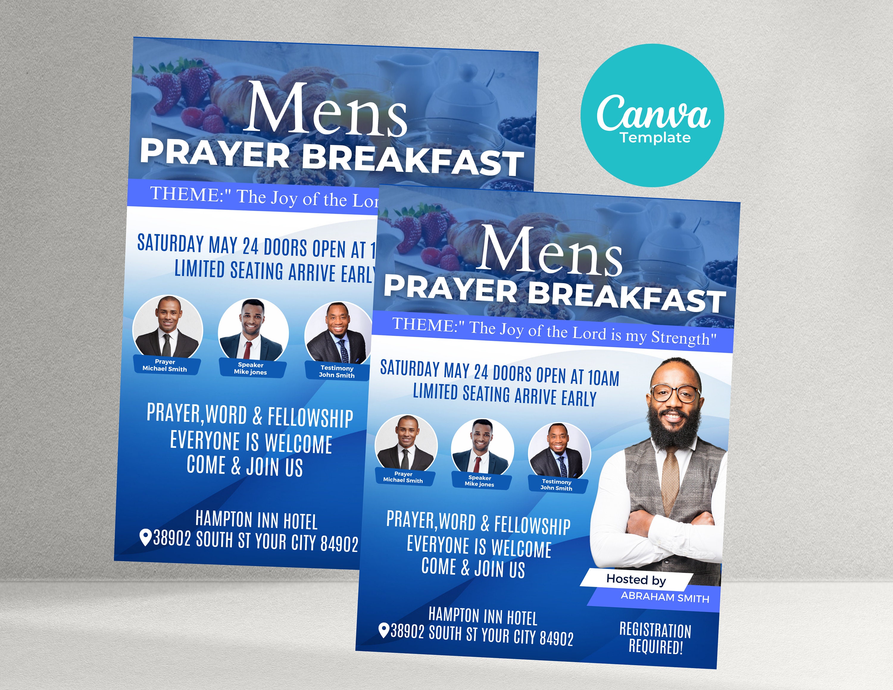 Mens Prayer Breakfast Flyer, Church Flyer - Etsy