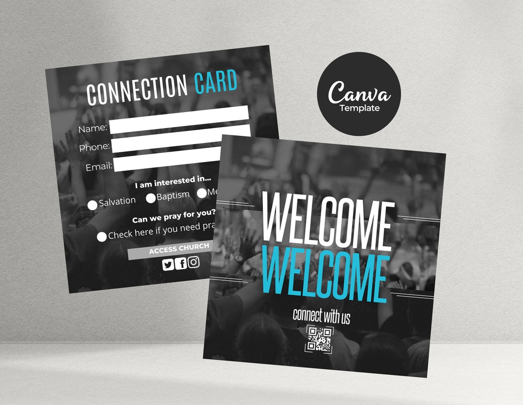 Church Connection Card Template - Etsy