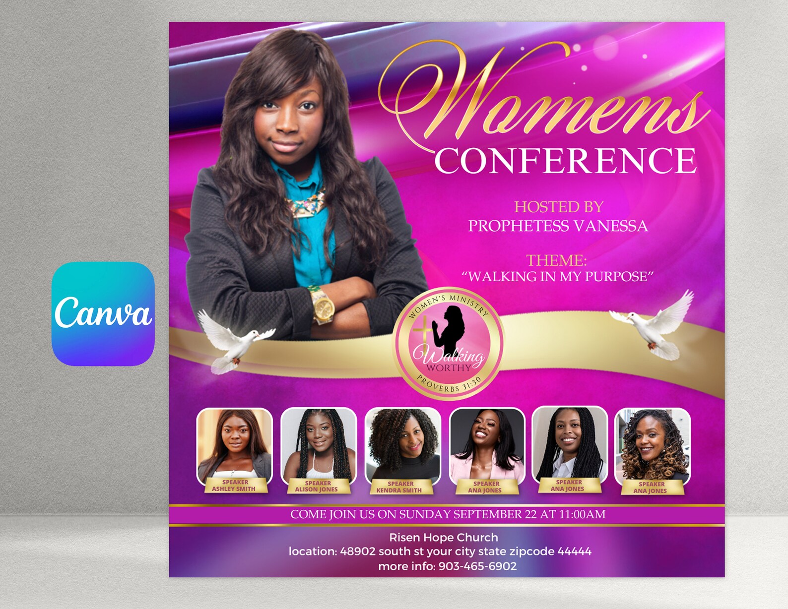 Womens Church Conference Flyer, Church Flyer, Womens Church Flyer - Etsy
