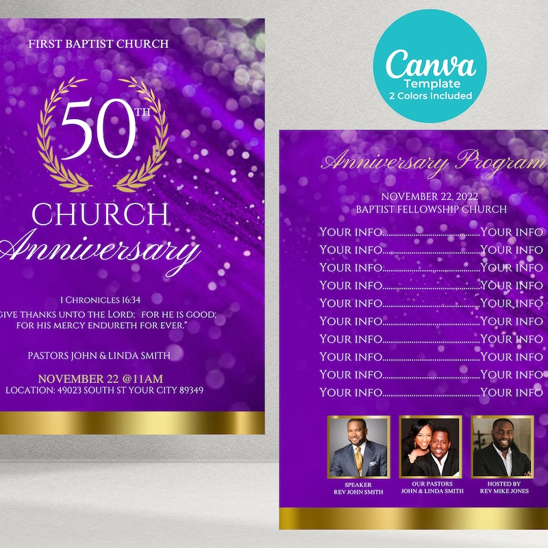 Banquet Program Template - Etsy