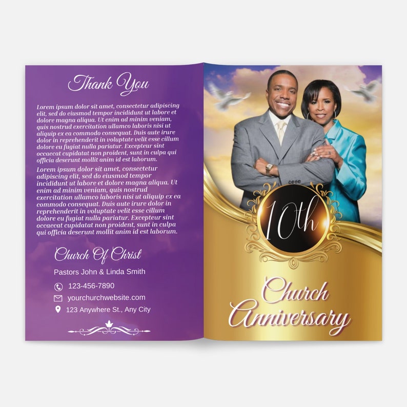 DIY Church Anniversary Program Template - Etsy