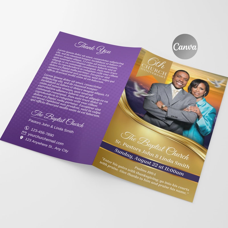 Church Usher Anniversary Program - Etsy