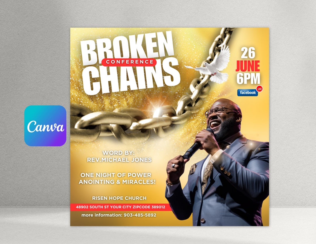 Church Flyer, Church Revival Flyer, Church Conference Flyer, Broken ...
