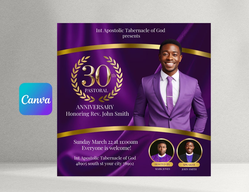 Church Anniversary Flyer, Pastoral Anniversary Flyer, Church Flyer - Etsy