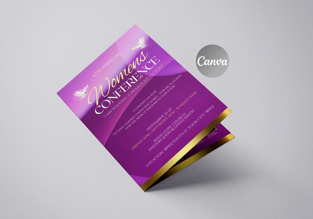 Womens Church Conference Brochure, Womens Church Conference Program - Etsy