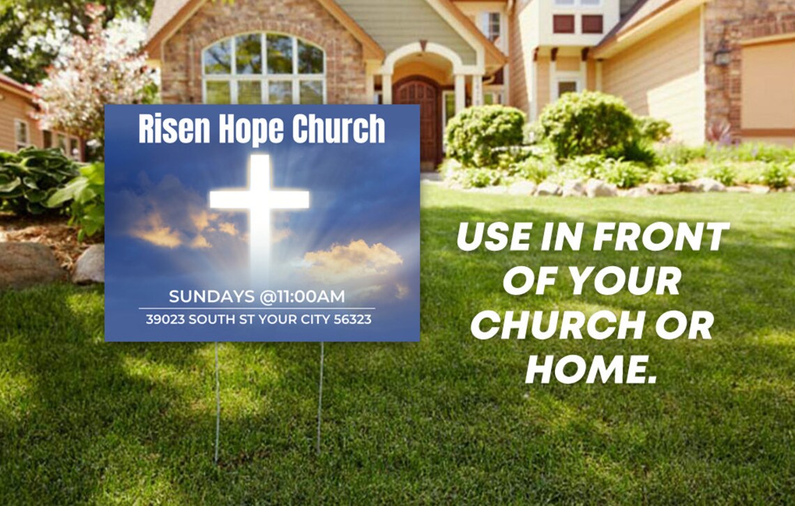 Church Yard Sign Template - Etsy