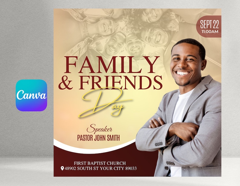 Church Flyer Family and Friends Day - Etsy