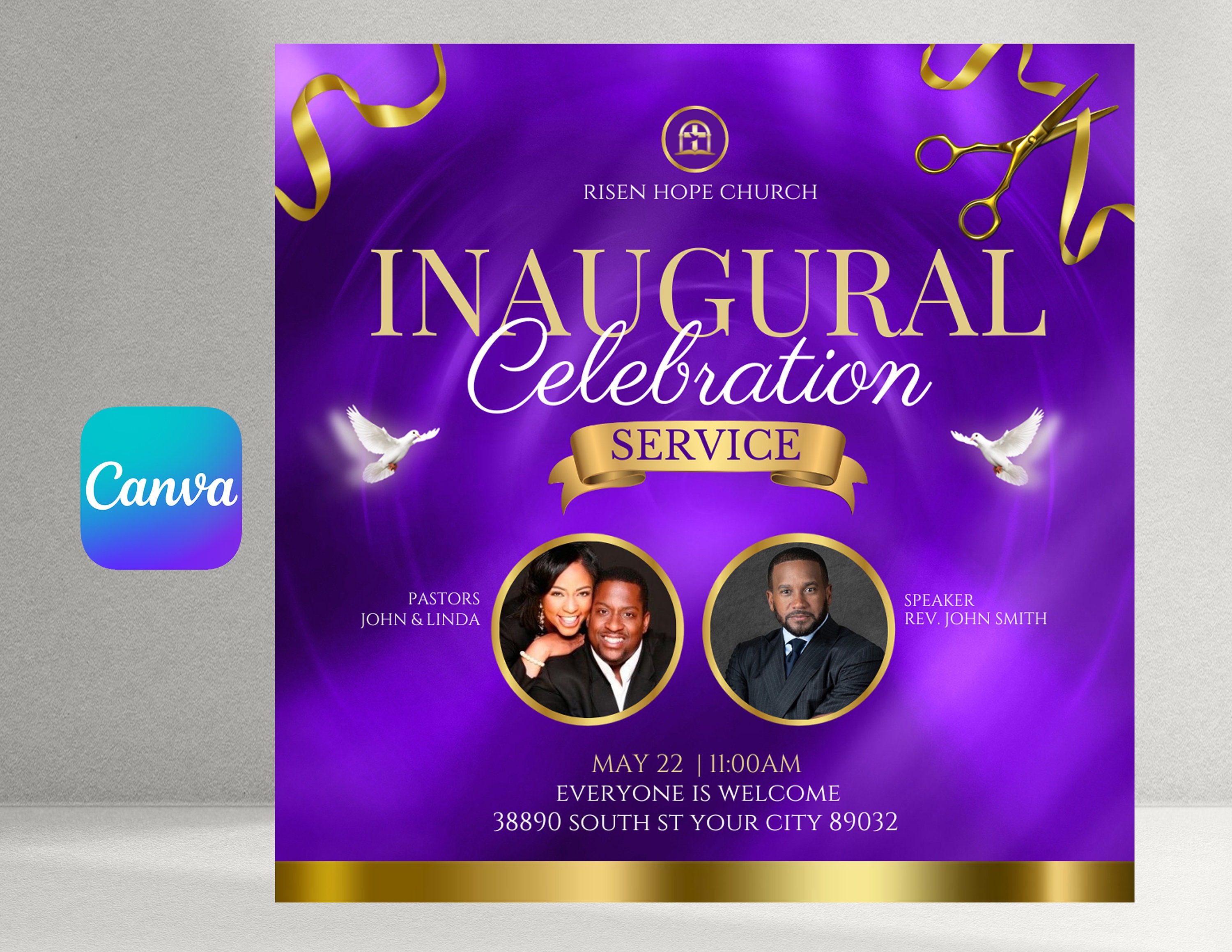 Church Inaugural Service Flyer, Church Flyer - Etsy