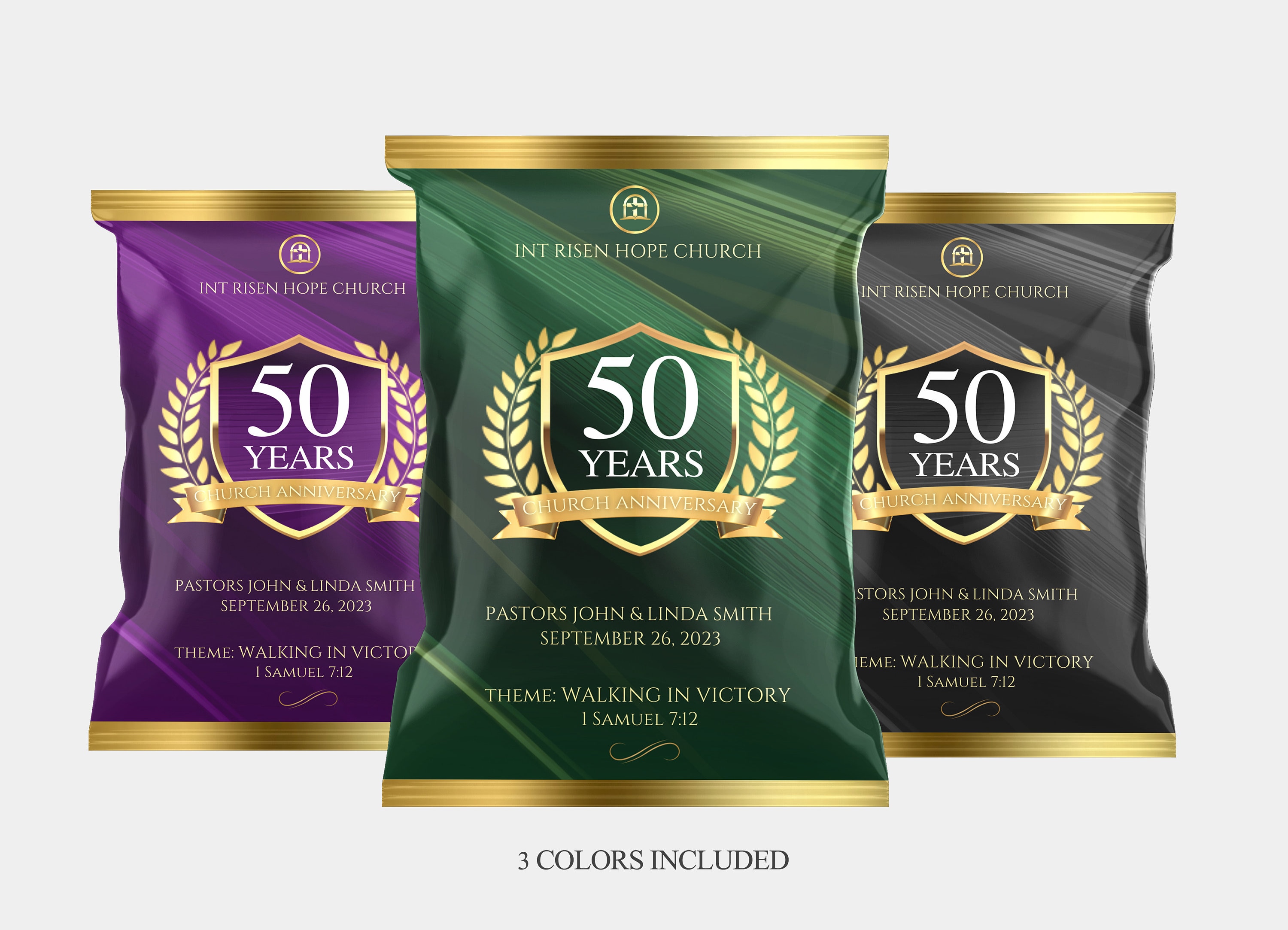 Church Anniversary Chip Bag Template - Etsy