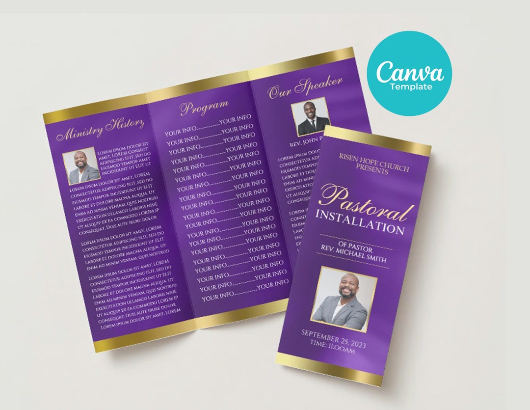 Pastoral Installation Program Trifold Brochure Template - Etsy