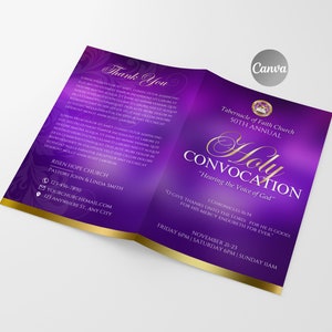 Holy Convocation Church Brochure, Holy Convocation Church Program - Etsy