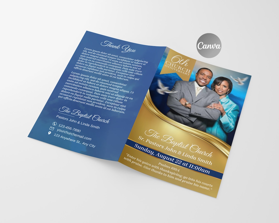 DIY Church Anniversary Program Template - Etsy