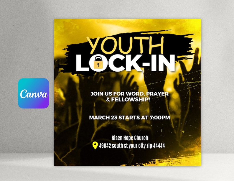 Youth Lock in Church Flyer, Youth Church Flyer, Church Flyer - Etsy